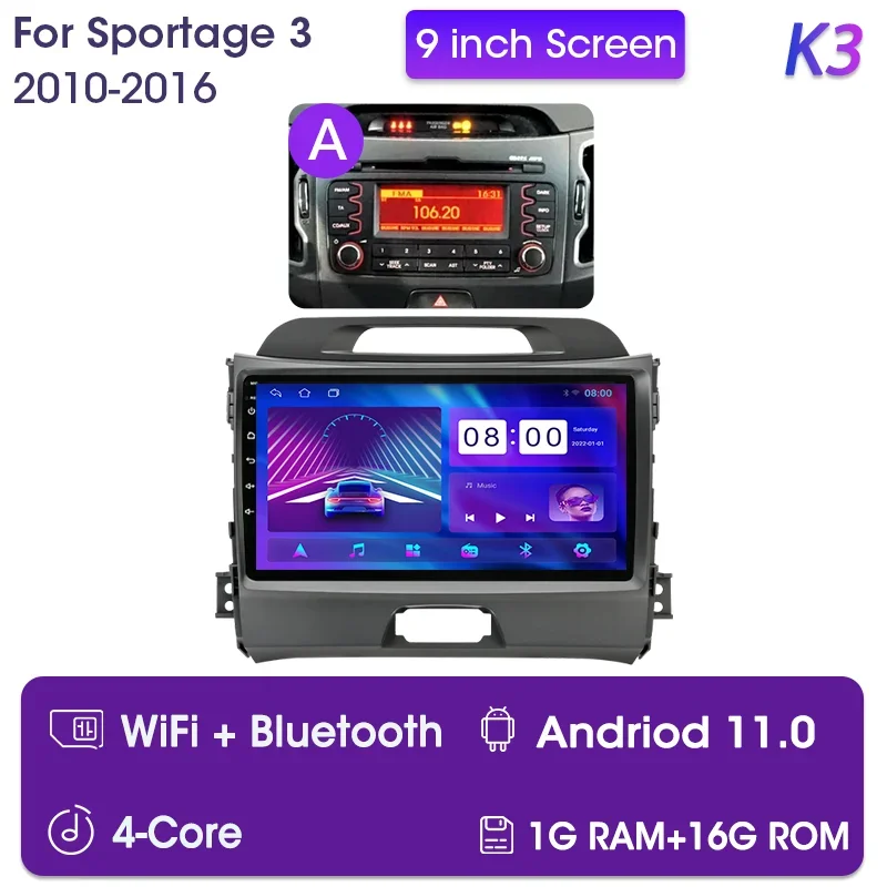 Android 12 Car Radio for Kia Sportage 3 SL 2010-2016 Multimedia Video ...