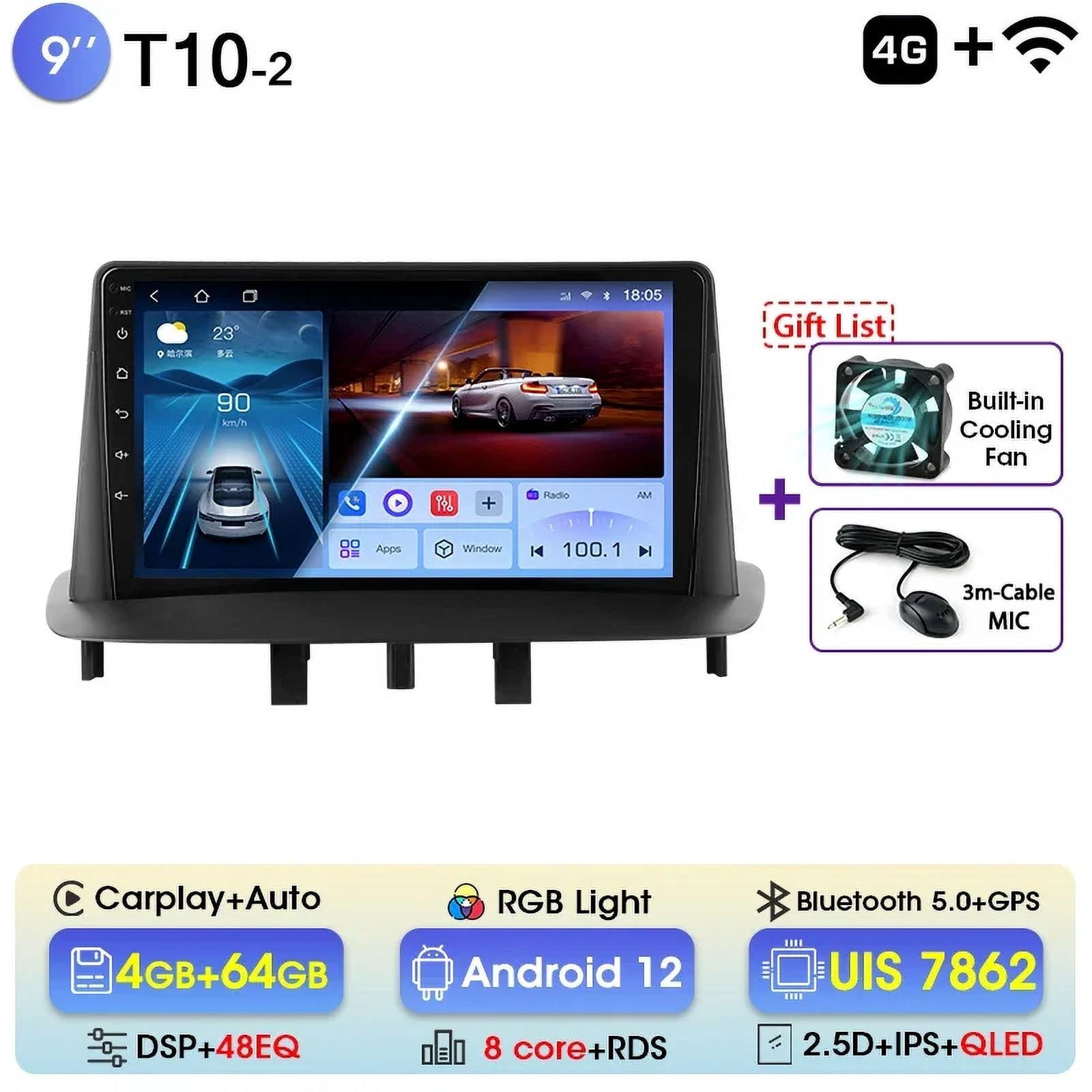 Android 12 Car Radio for Renault Megane 3 Fluence Samsung SM3 2008-2014 ...