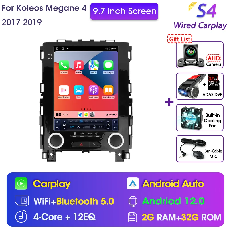Android 12 Car Radio for Renault Megane 4 Samsung Koleos "SM6" Talisman 2017-2019 2Din Carplay ...