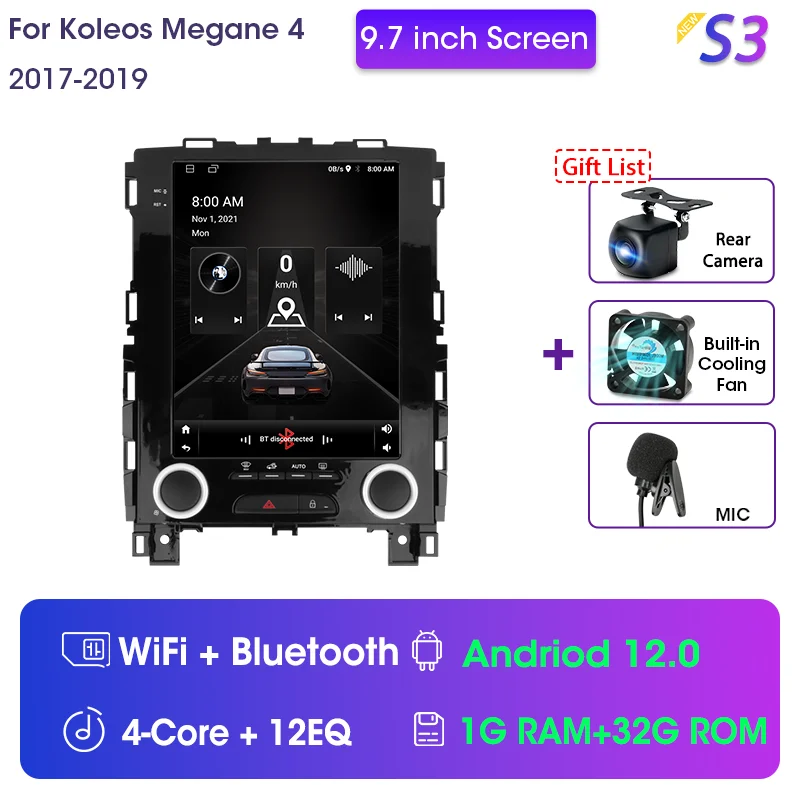 Android 12 Car Radio for Renault Megane 4 Samsung Koleos "SM6" Talisman 2017-2019 2Din Carplay ...