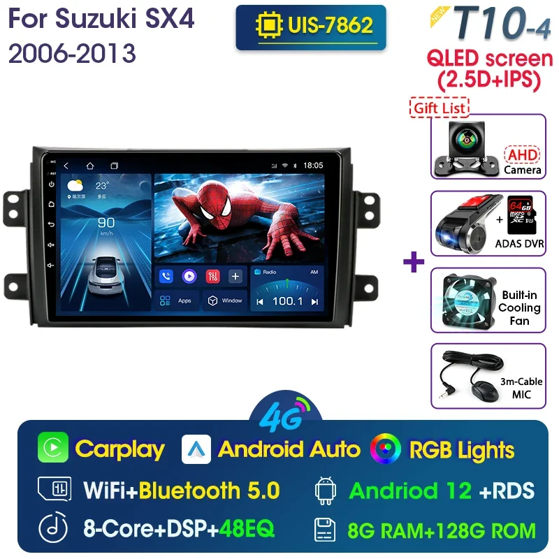 Android 12 Car Radio for Suzuki SX4 2006-2013 Multimedia Video Player 2 ...
