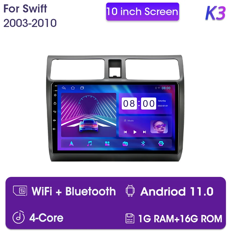 Android 12 Car Radio for Suzuki Swift 2003-2010 Multimedia Player Carplay Auto Navigation Head ...