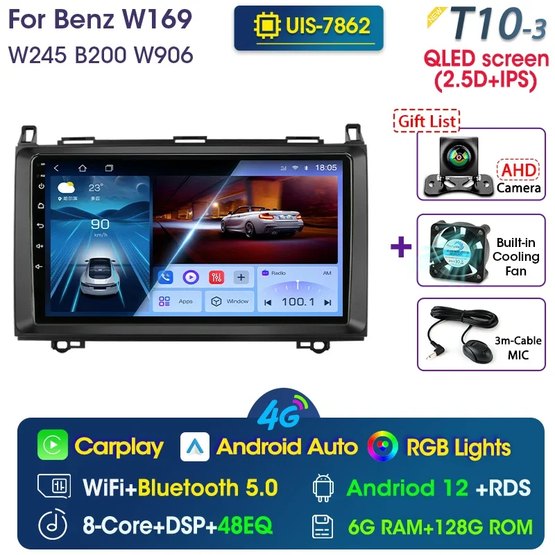Android 12 Carplay Car Radio For Mercedes Benz W169 W245 B200 W906 ...