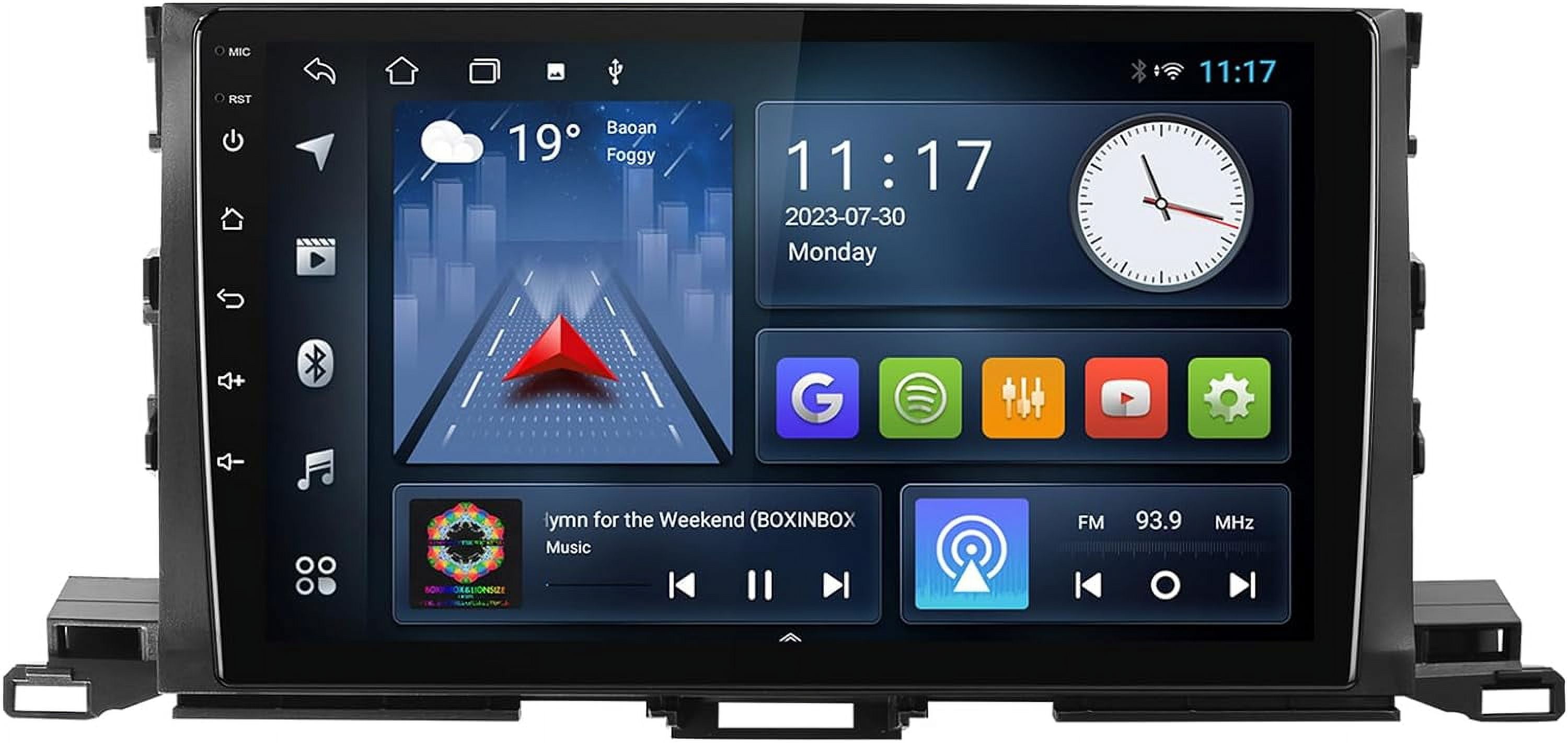 Android 12 Double Din Car Stereo for Toyota Highlander 2014-2019 with ...