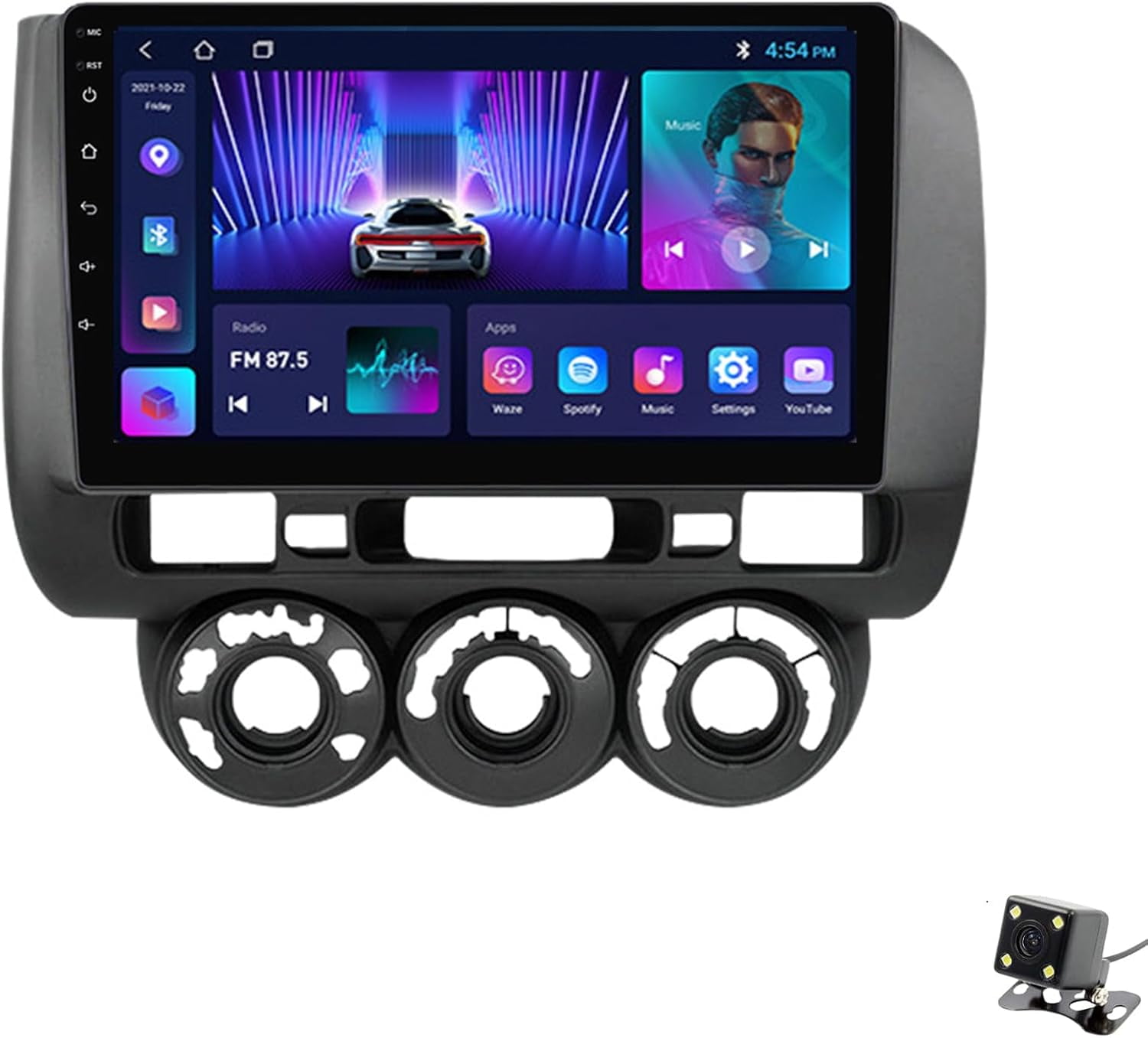 Android 12 Head Unit 2 Din Car Stereo Sat Nav for Honda Jazz city 2002 ...