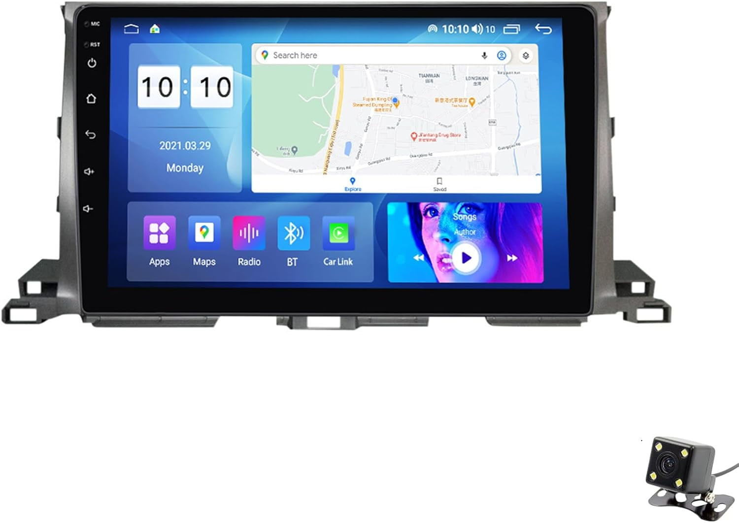 Android 12 Head Unit 2 Din Car Stereo Sat Nav for Toyota Highlander 2013-2018 Radio GPS ...