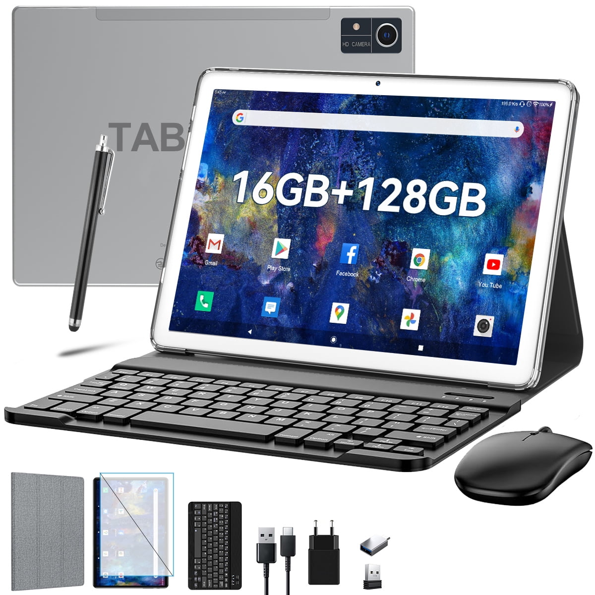 Tabureto 10 inch Android 12 Tablet, Octa-Core Processor,16GB RAM,128GB ...
