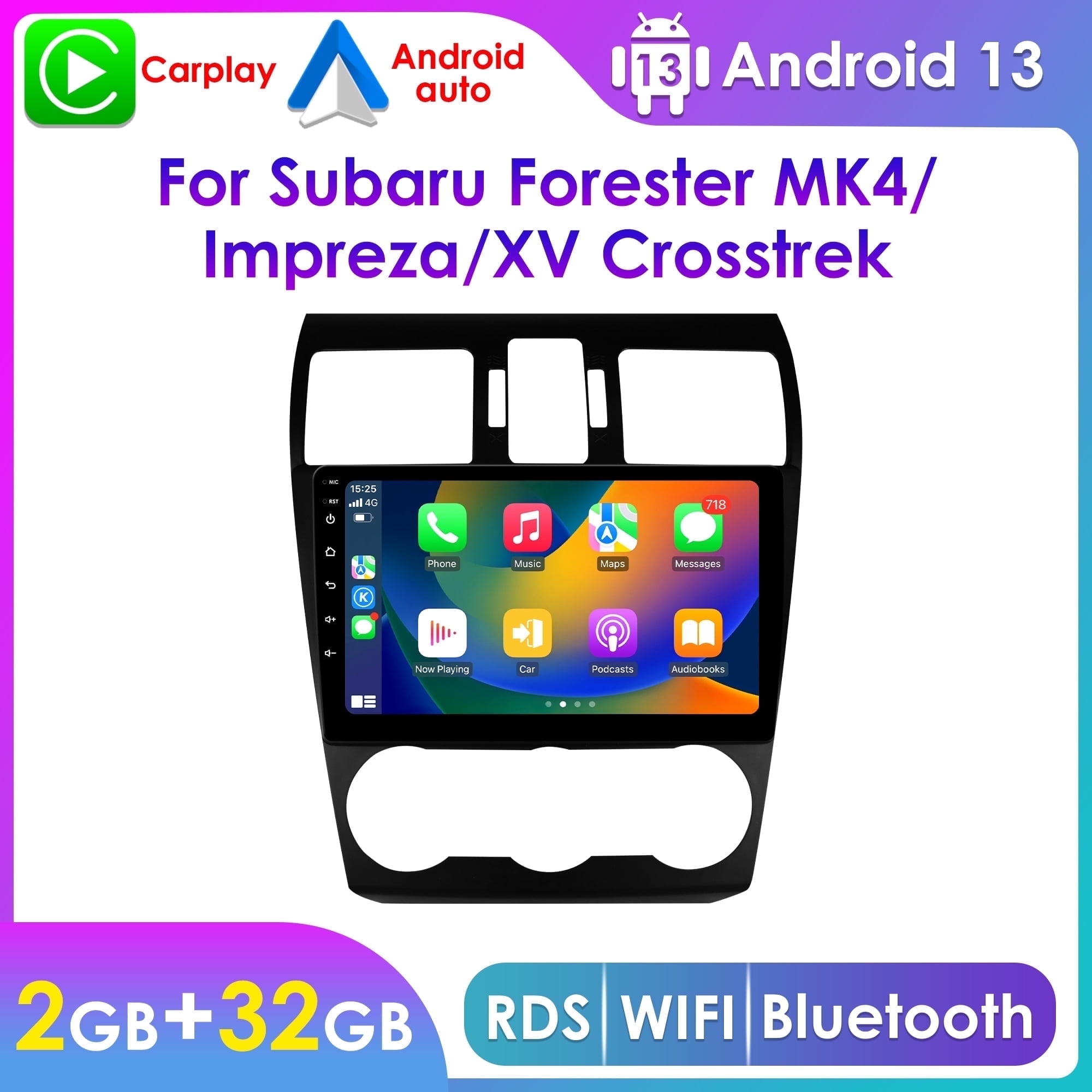 Android 13 Bluetooth Apple Carplay 2+32GB Wifi RDS Car Stereo Radio ...