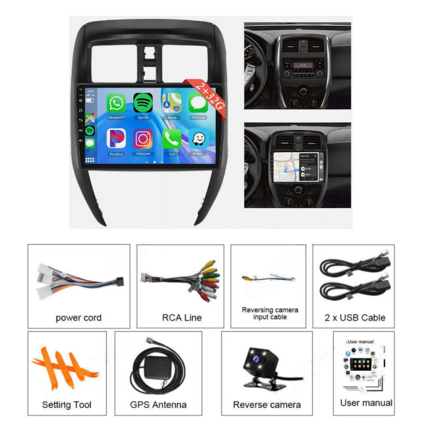 Android 13 Car Radio GPS Stereo BT Carplay Wifi For Nissan Versa Sedan ...