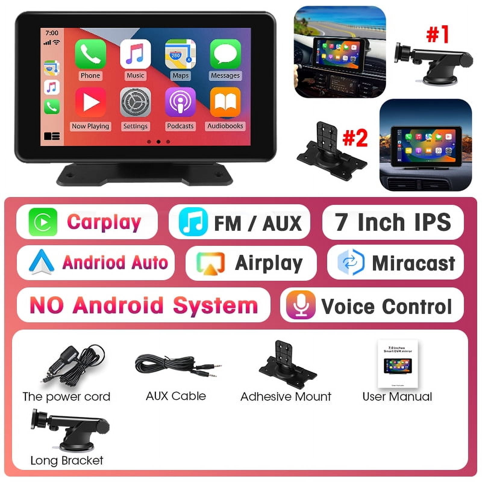Android 13 Car Smart Screen Wireless CarPlay & Android Auto Car DVR GPS ...