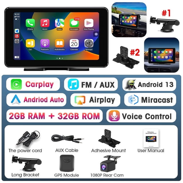 Android 13 Car Smart Screen Wireless CarPlay & Android Auto Car DVR GPS ...