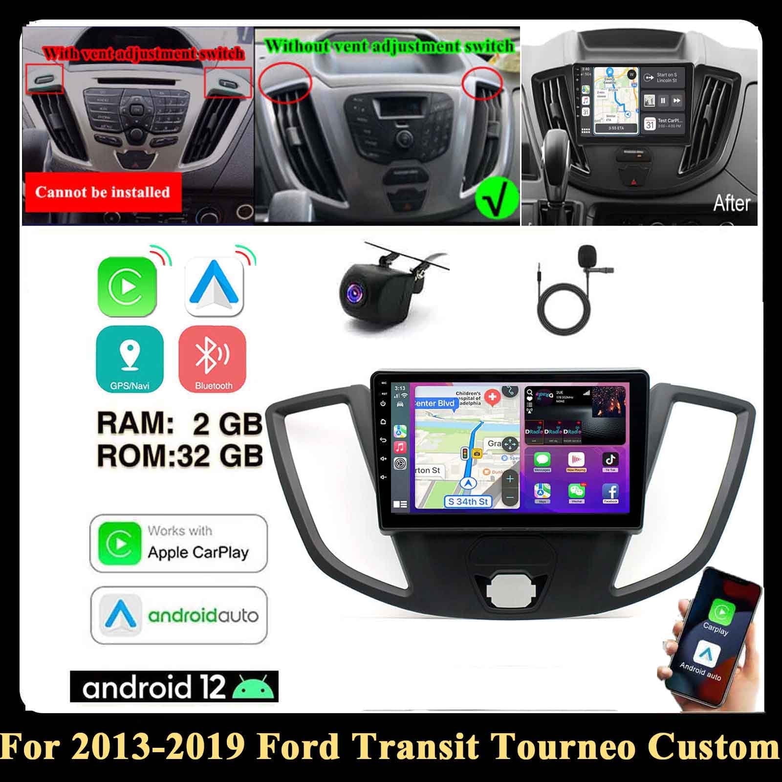 Android 13 Car Stereo for Ford Transit 2013-2019 with Wireless Apple ...