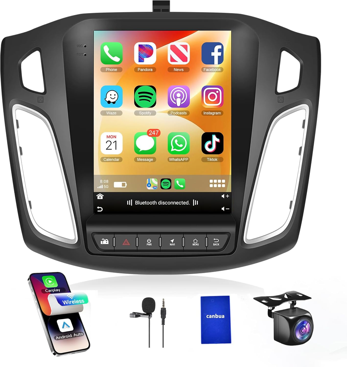 Android 13 Car Stereo Radio Carplay for Ford Focus 2012-2018 GPS ...