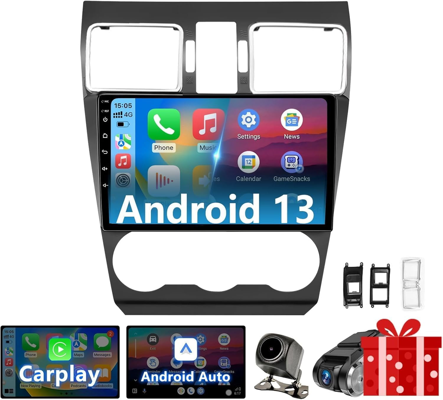 Android 13 Car Stereo Radio Compatible with Subaru Forester WRX Impreza ...