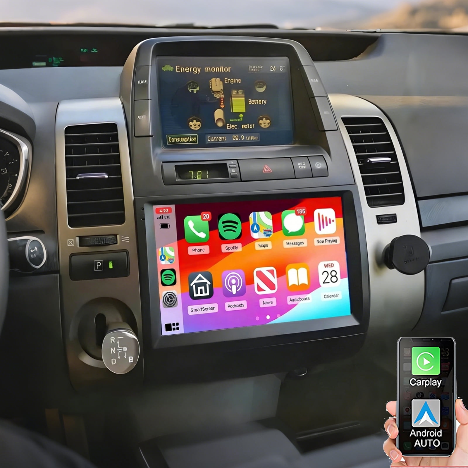 Android 13 Car Stereo for Toyota Prius 2003-2009, 9 inch Touchscreen ...
