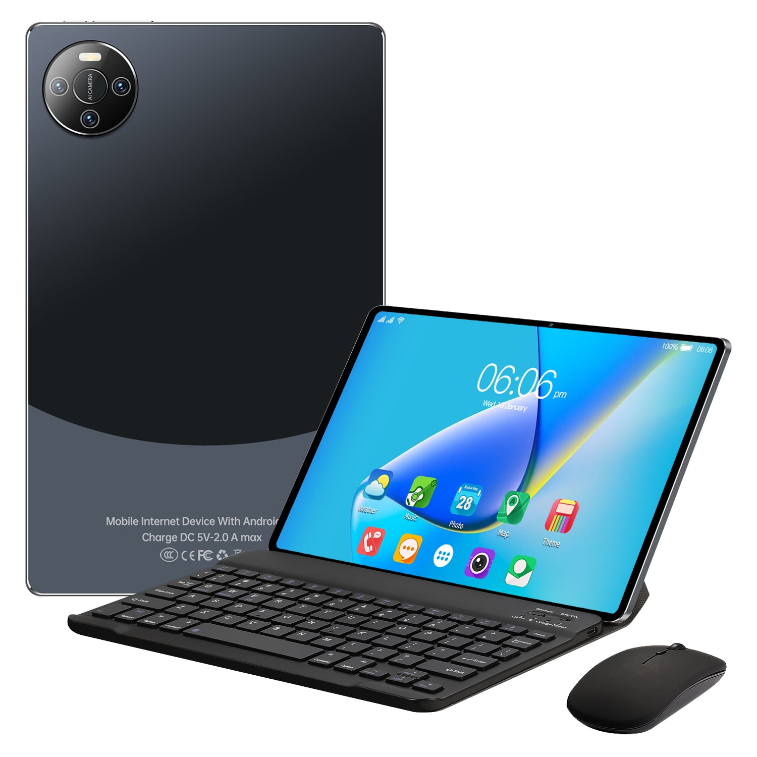 Android 13 Tablet 10.1 inch HD Smart 2-in-1 Tablets Octa Core Processor ...