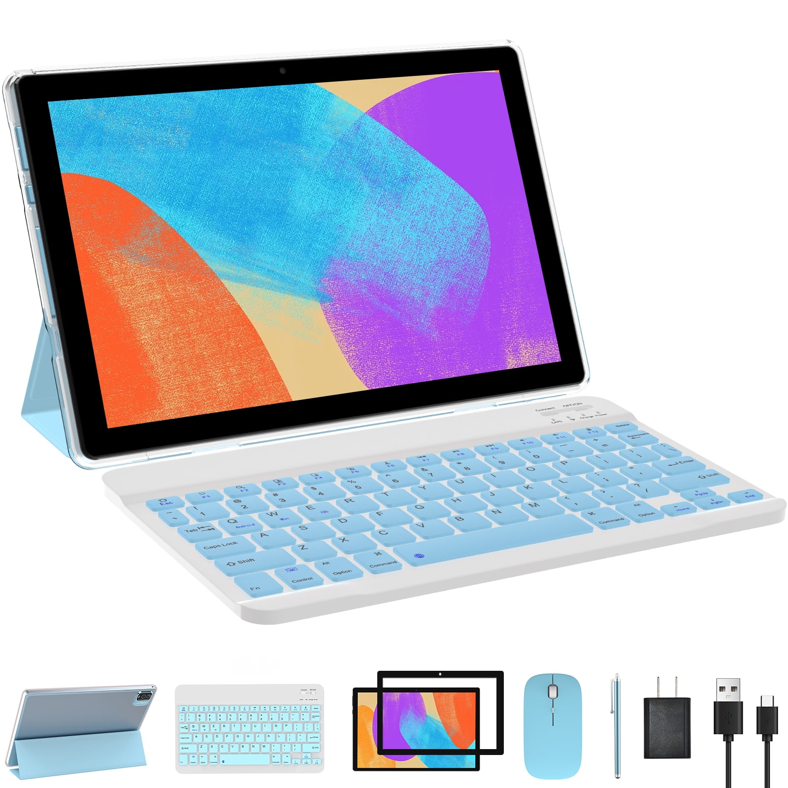 Android 13 Tablet 10 inch Tablets with Keyboard, 10GB RAM 64GB ROM Quad ...