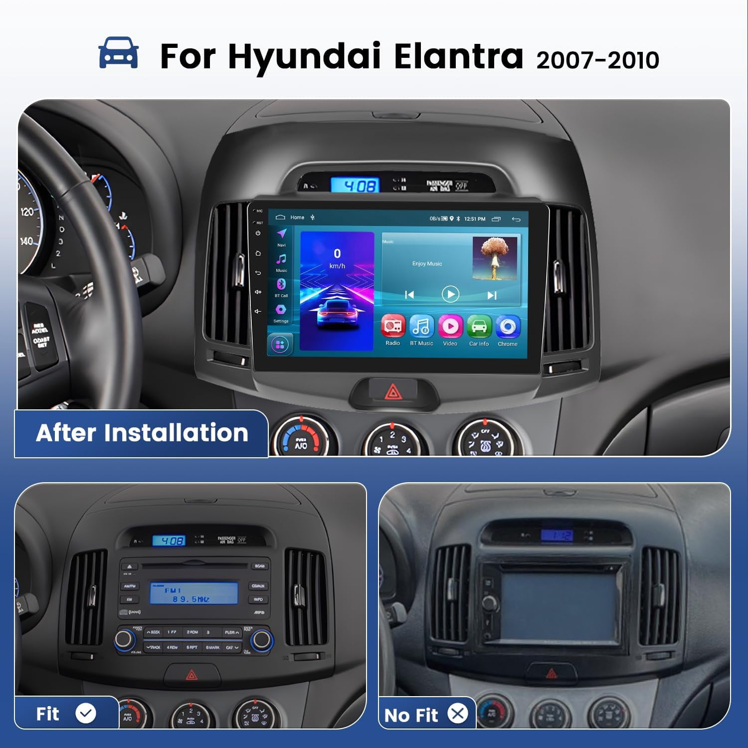 Android 14 Car Stereo with 9 Inch Screen GPS Navigation Car Player for ...