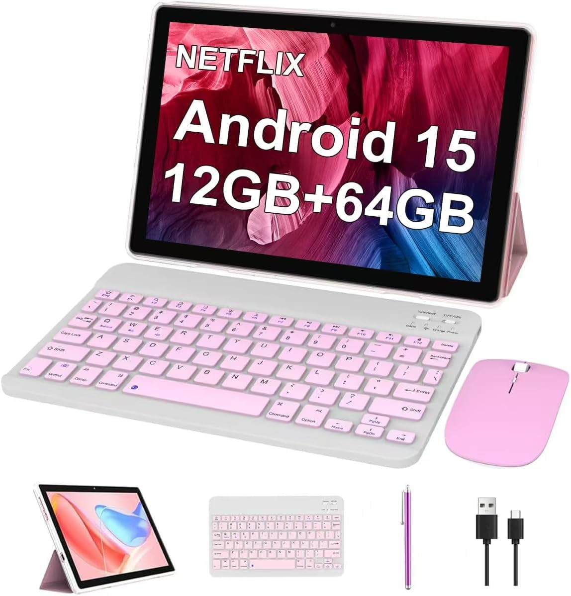 Android 13 Tablet, 10.1 inch, 10GB RAM+64GB ROM, 2 in 1 with Keyboard ...