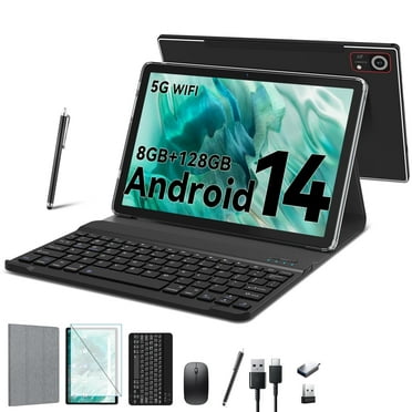 Android 14 Tablet 8GB RAM 128GB ROM, 10.1in 5G Wifi Tablet with ...