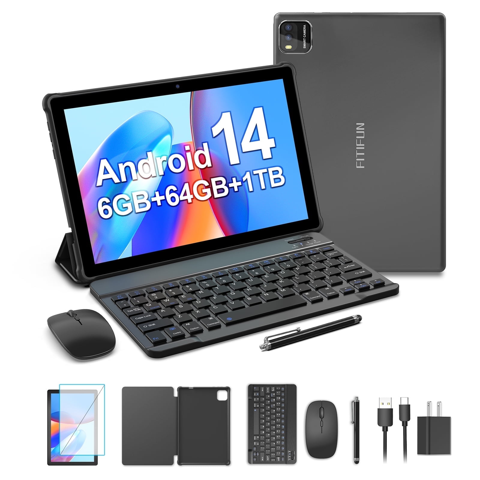 10 inch Android 14 Tablets, 6GB RAM 64GB ROM 1TB Expanded, 6000mAh ...