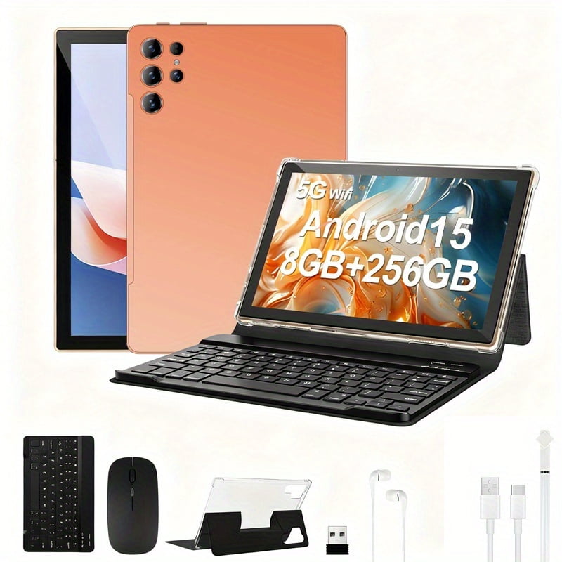 Android 15 10.1" 2-in-1 Tablet 8GB+256GB - 8000mAh 5G WiFi Dual Cam ...