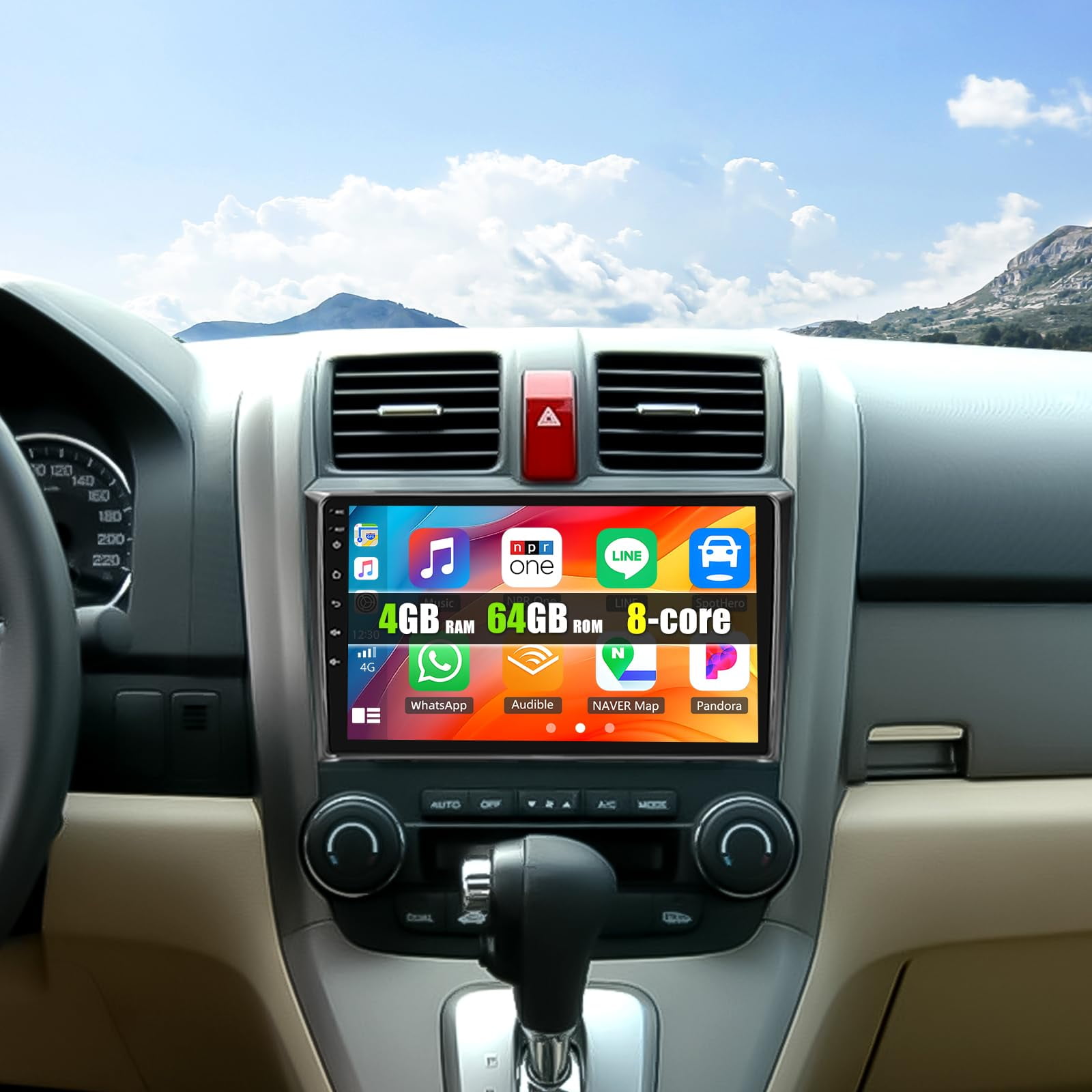 Android 15 8 core 4G+64G Qualcomm Chipset Car for Honda CRV 2007-2011 9 inch Touchscreen with ...