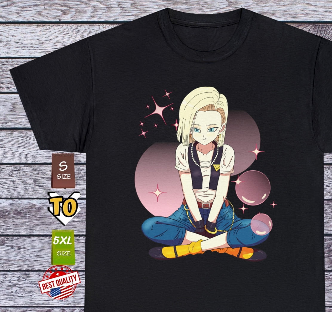 Android 18 Waifu Girl T Shirt Cosplay Tee Gift Ecchi 90s Anime Manga ...