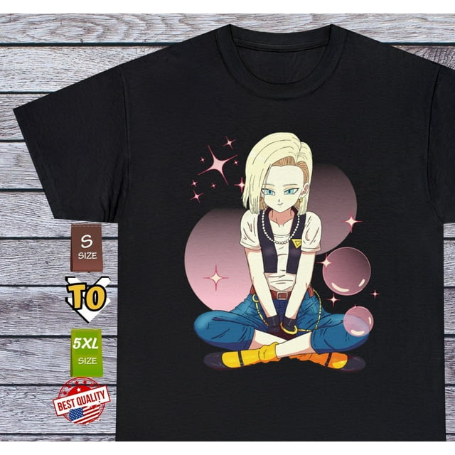 Android 18 Waifu Girl T Shirt Cosplay Tee Gift Ecchi 90s Anime Manga ...