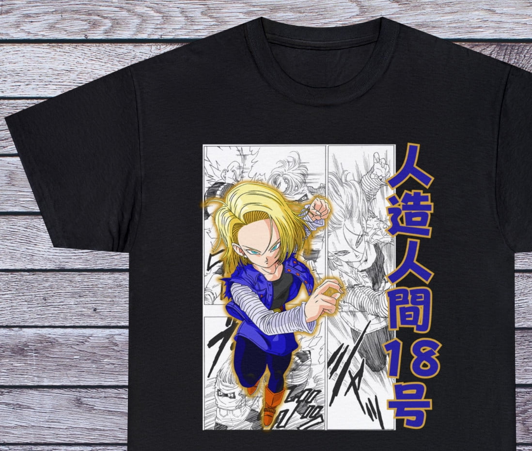 Android 18 Waifu Girl Tee Ecchi 90s Anime T Shirt Clothing Manga ...