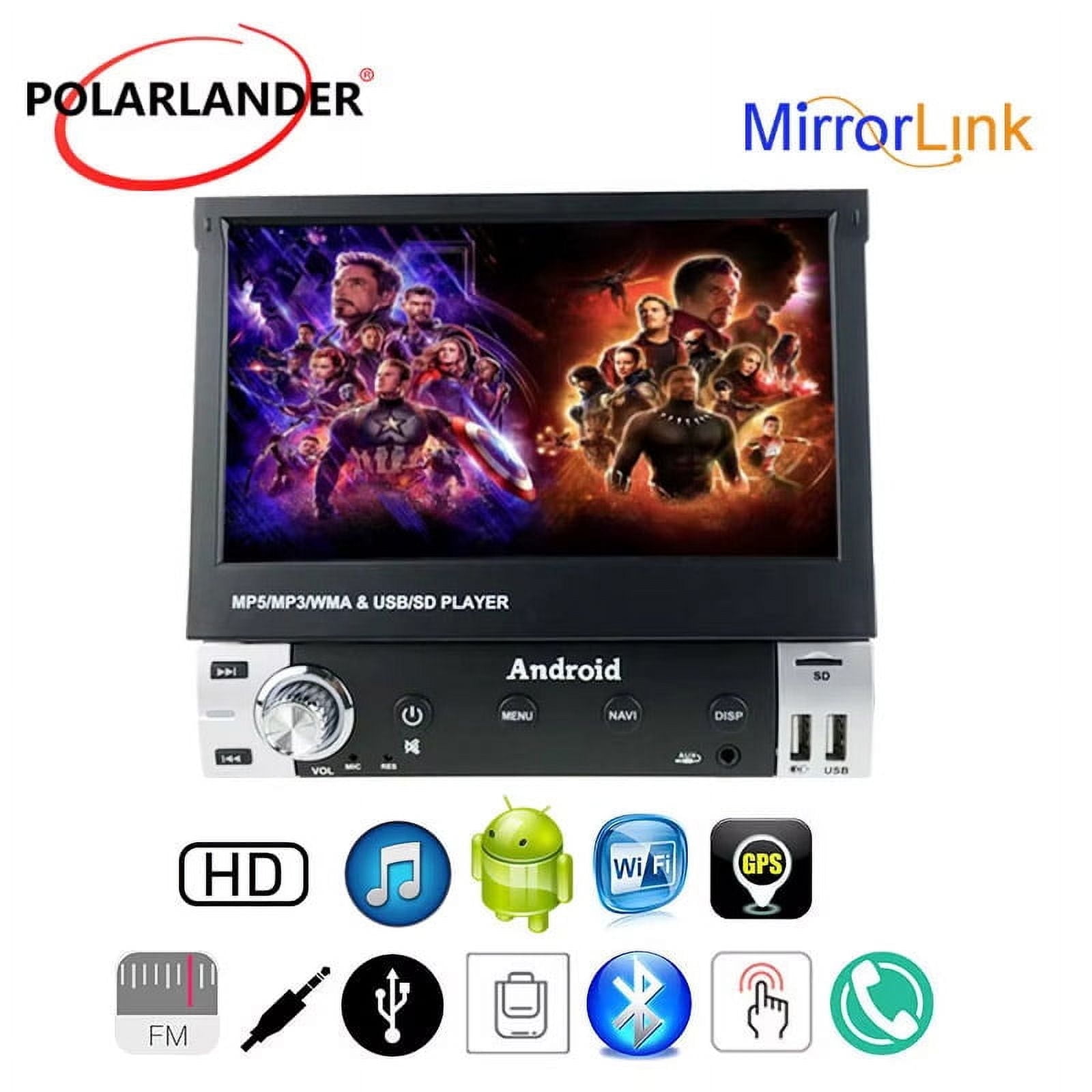 Android Car Radio 1 Din FM SD Card U Disk Full Touch Mobile Phone Cast ...