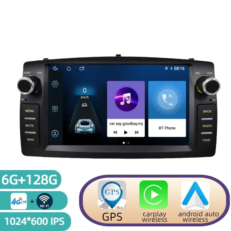 Android Car Radio For Toyota Corolla E120 2003-2006 BYD F3 Carplay Multimedia 7'' Player 2Din ...