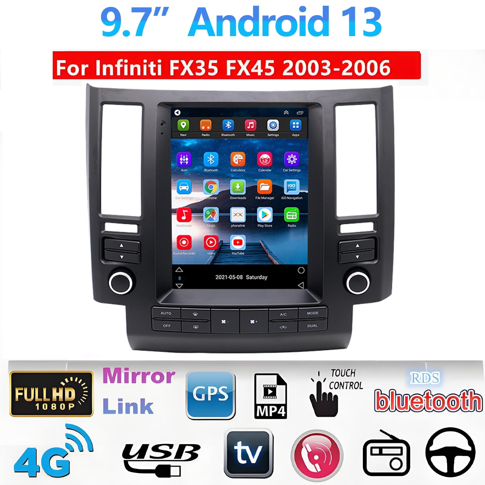 Android Car Stereo Radio for Infiniti FX35 FX45 2003-2006 with WiFi GPS ...