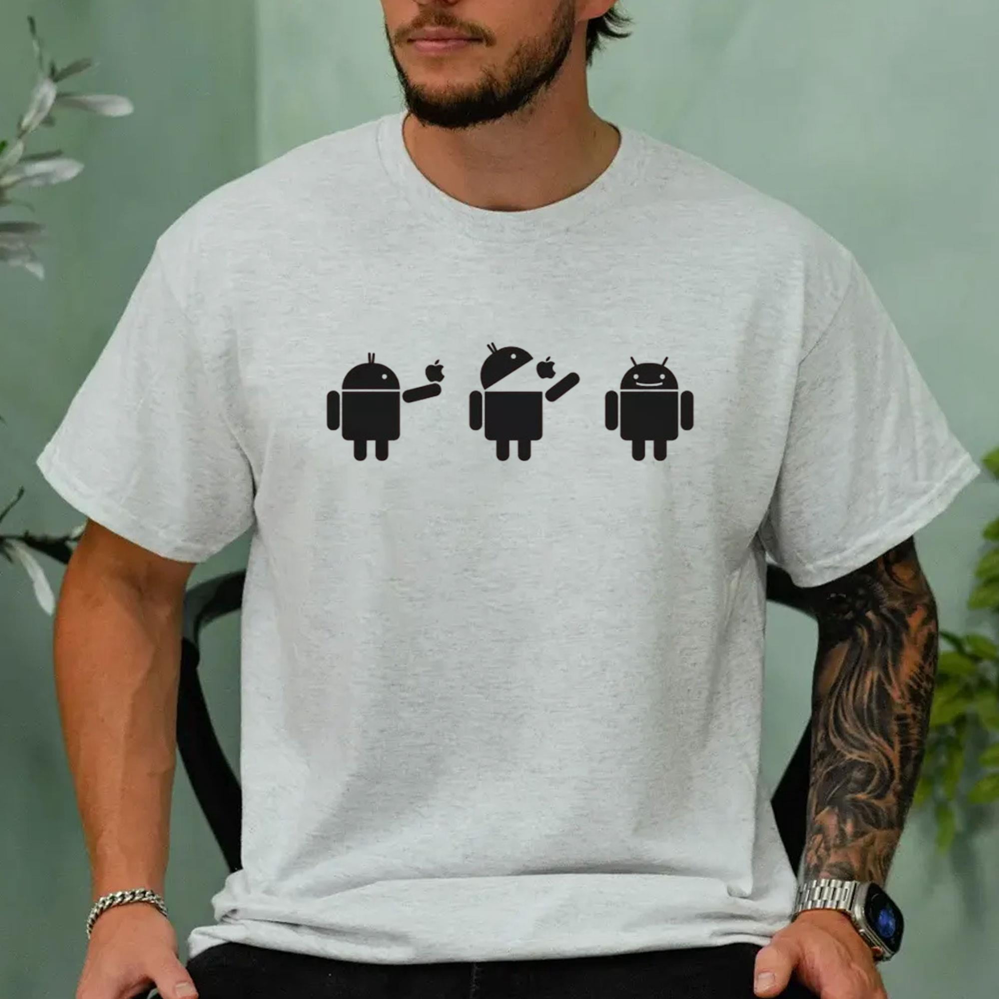 Android Eats Apple SCENE Shirt Bite Eat Eating Sucks Mens - Walmart.com