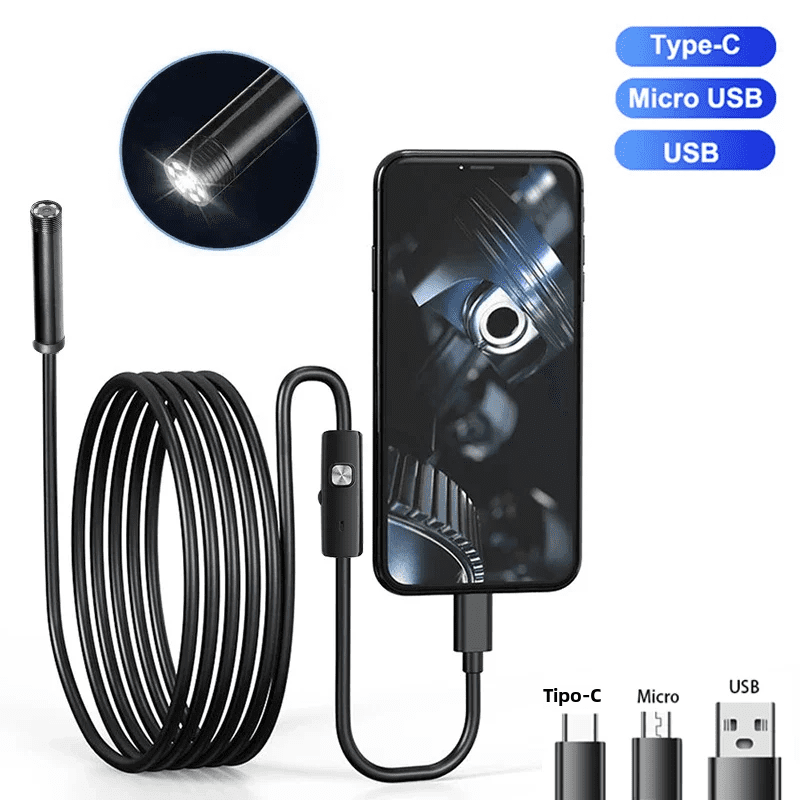Android Endoscope Camera 5.5MM 3 IN 1 Micro USB Type C Waterproof ...