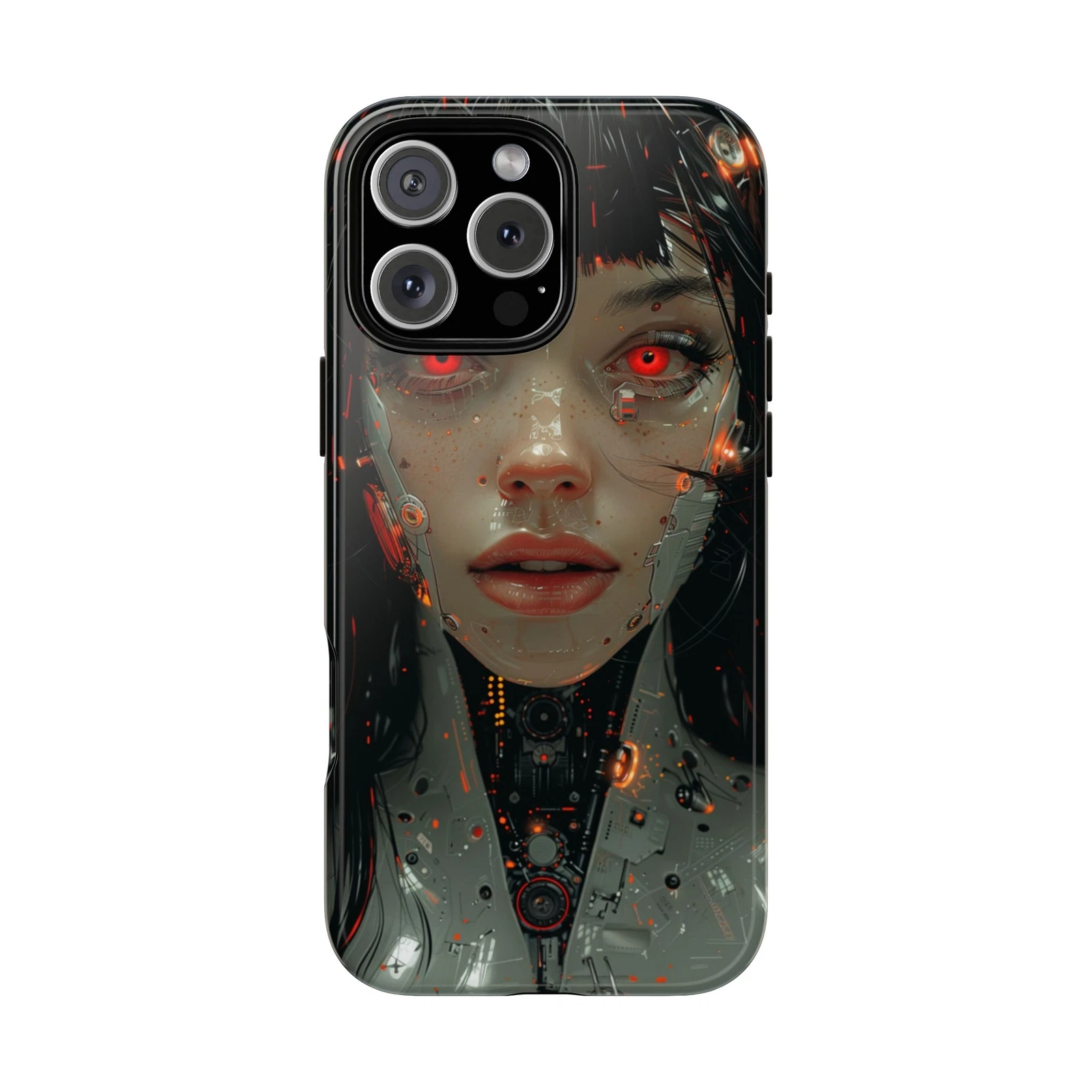 Android Girl Red Eye Cyborg Art Phone Case for iPhone Case 17 16 15 14 ...