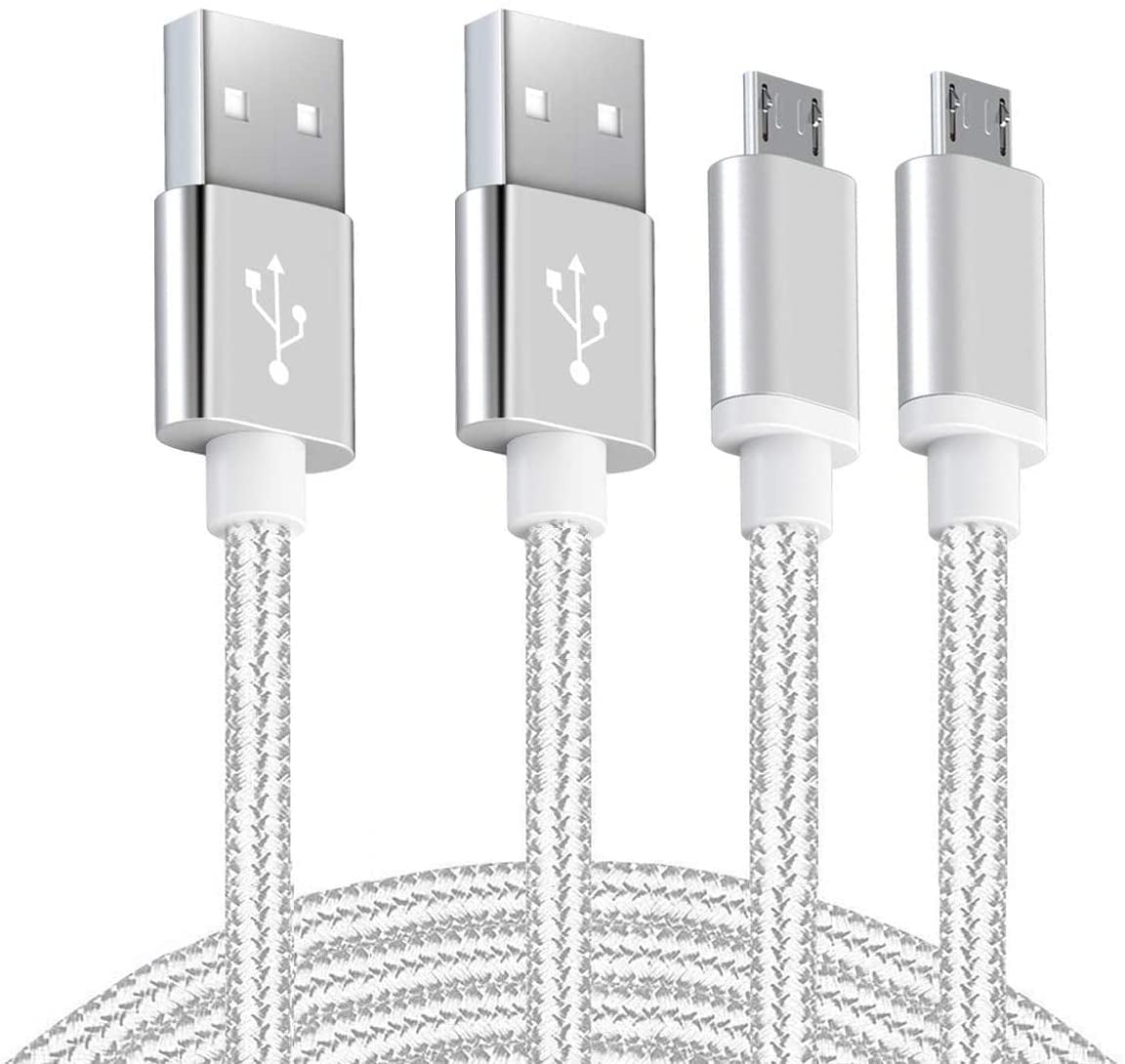 Android Micro USB Charger Cable 10ft 2 Pack, Braided Fast Charging Cord ...