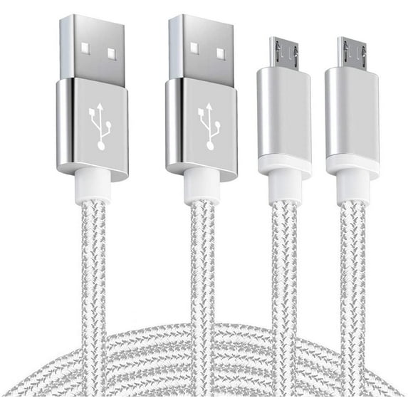 Android Micro USB Charger Cable 10ft 2 Pack, Braided Fast Charging Cord for Samsung, LG, Moto ...