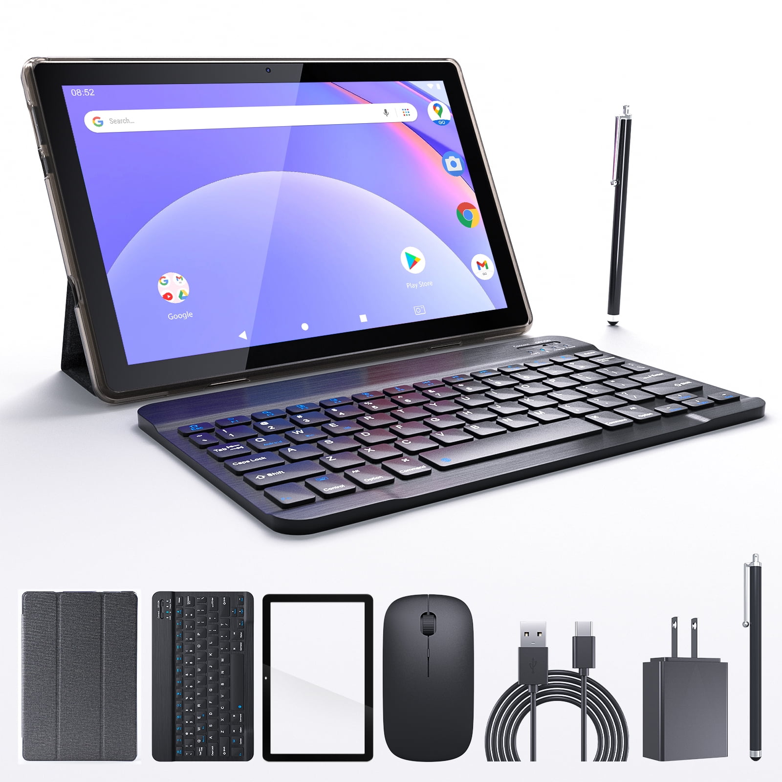 Android 11 Tablet 10 Inch, 2 in 1, Keyboard, Mouse, 128GB ROM+6GB RAM ...