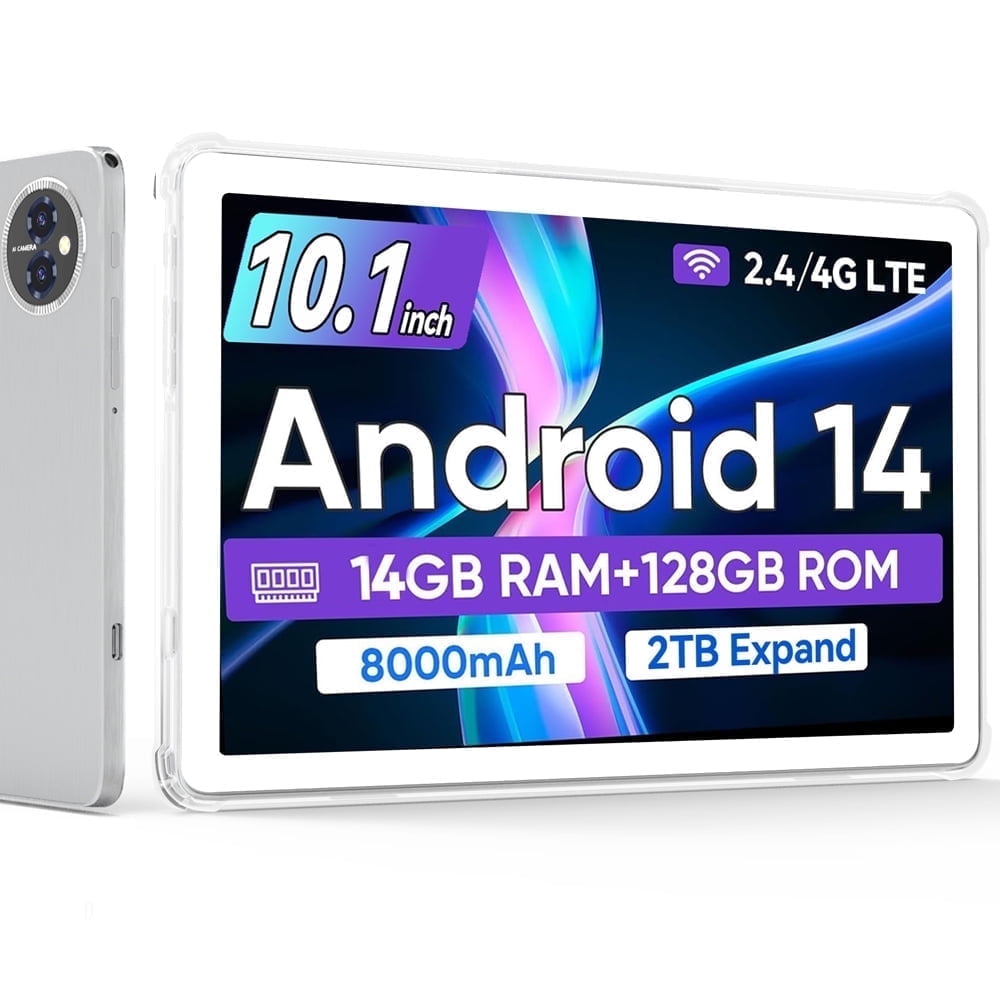 Android Tablet,10 inch 128GB ROM 14 RAM Android 14 Tablets,8-Core T606 ...