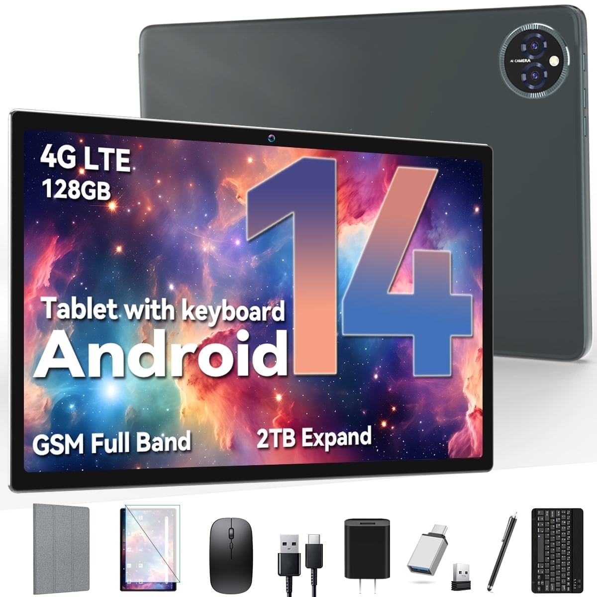 Android Tablet, 10.1 Inch Android Tablet with 14GB RAM+128GB ROM+1TB ...