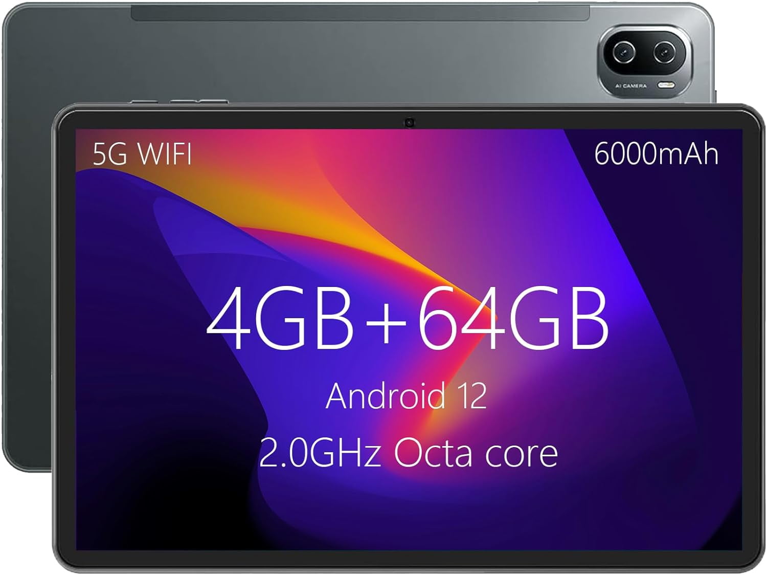 Android Tablet with 2.0GHz Octa-Core CPU 4GB RAM 64GB ROM 1280 X 800 HD ...