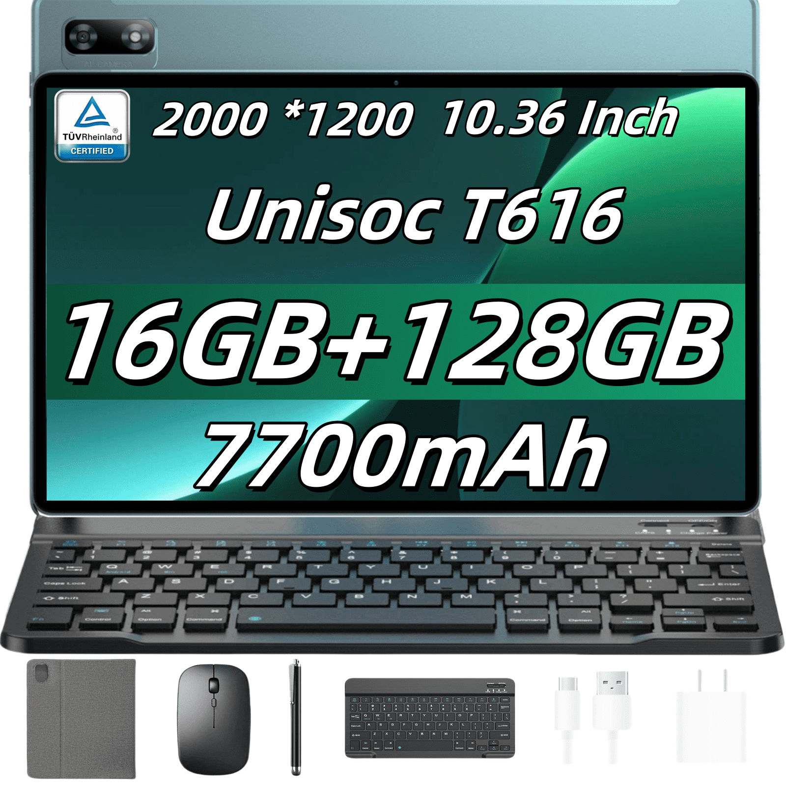 Android Tablet with Keyboard, Headwolf 10 inch 2 in 1 Tablet with Case ...