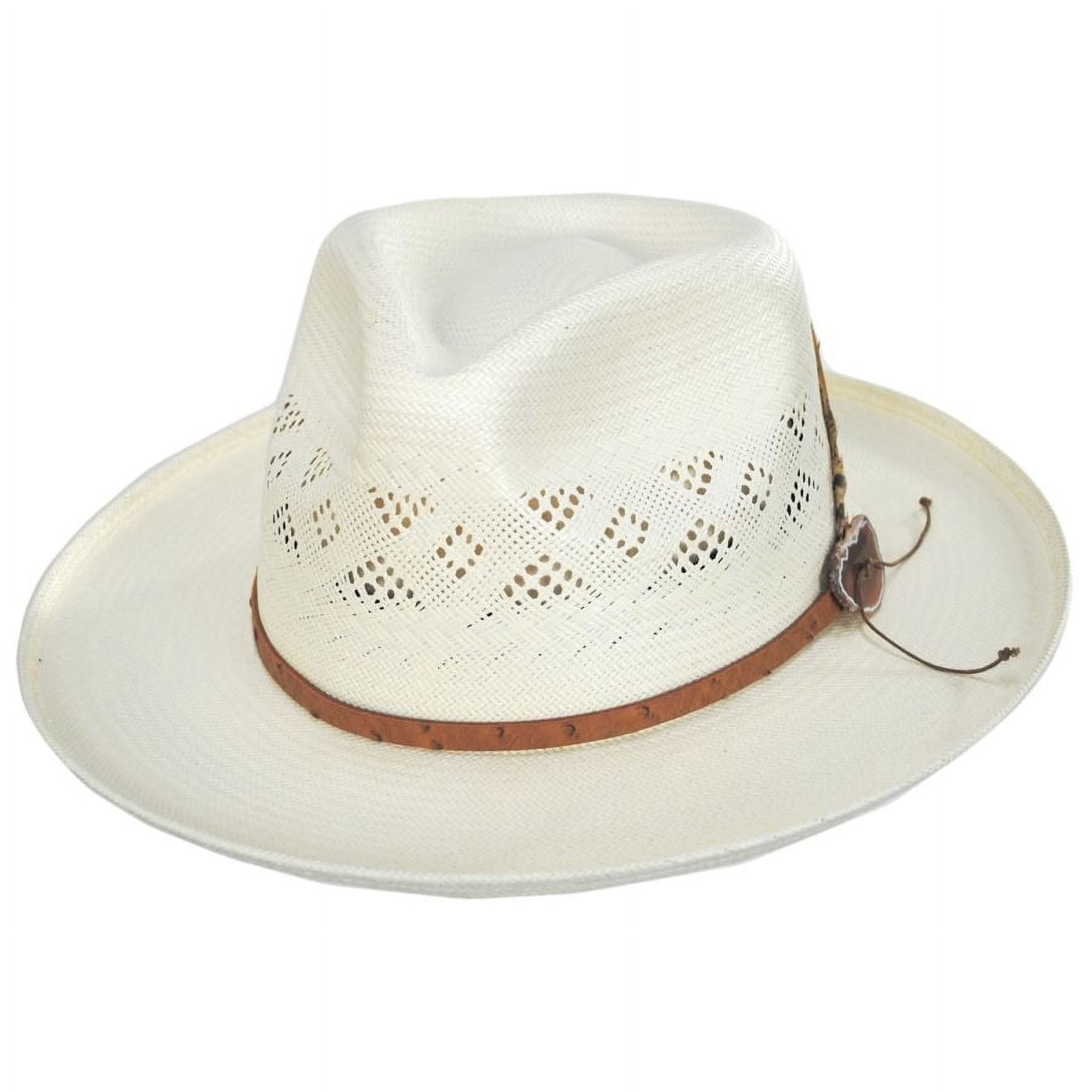 Andromeda Shantung Straw Fedora Hat - M - Natural - Walmart.com