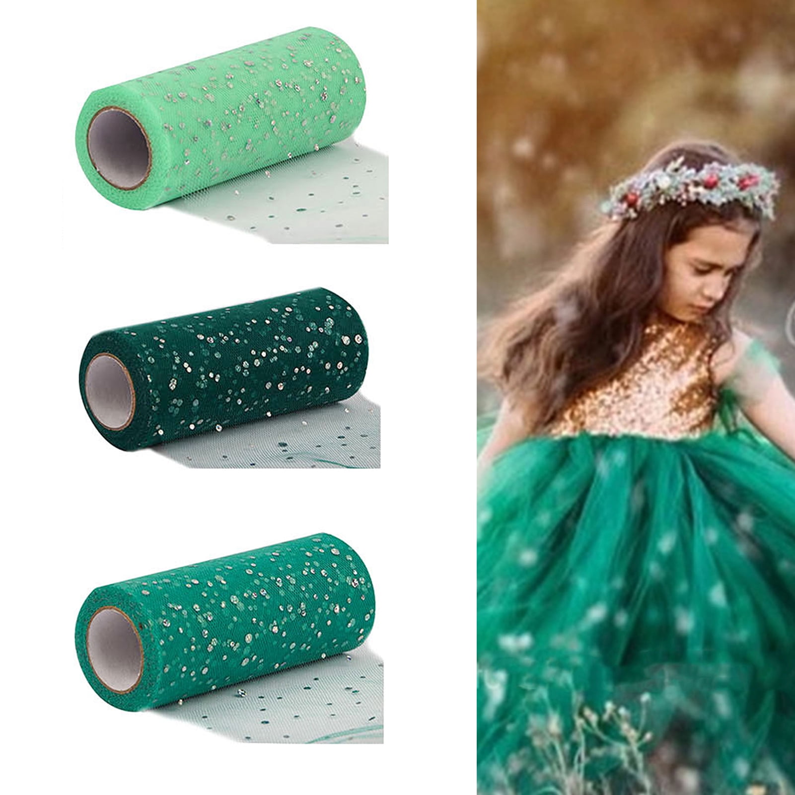 Andvari 1 Roll Glitter Trimming Tulle Roll No Odor Net Yarn Wreath ...
