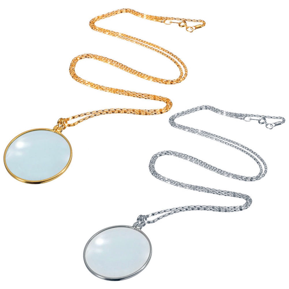 Andvari 5x Magnifier Round Reading Magnifying Glass Lens Pendant Long ...