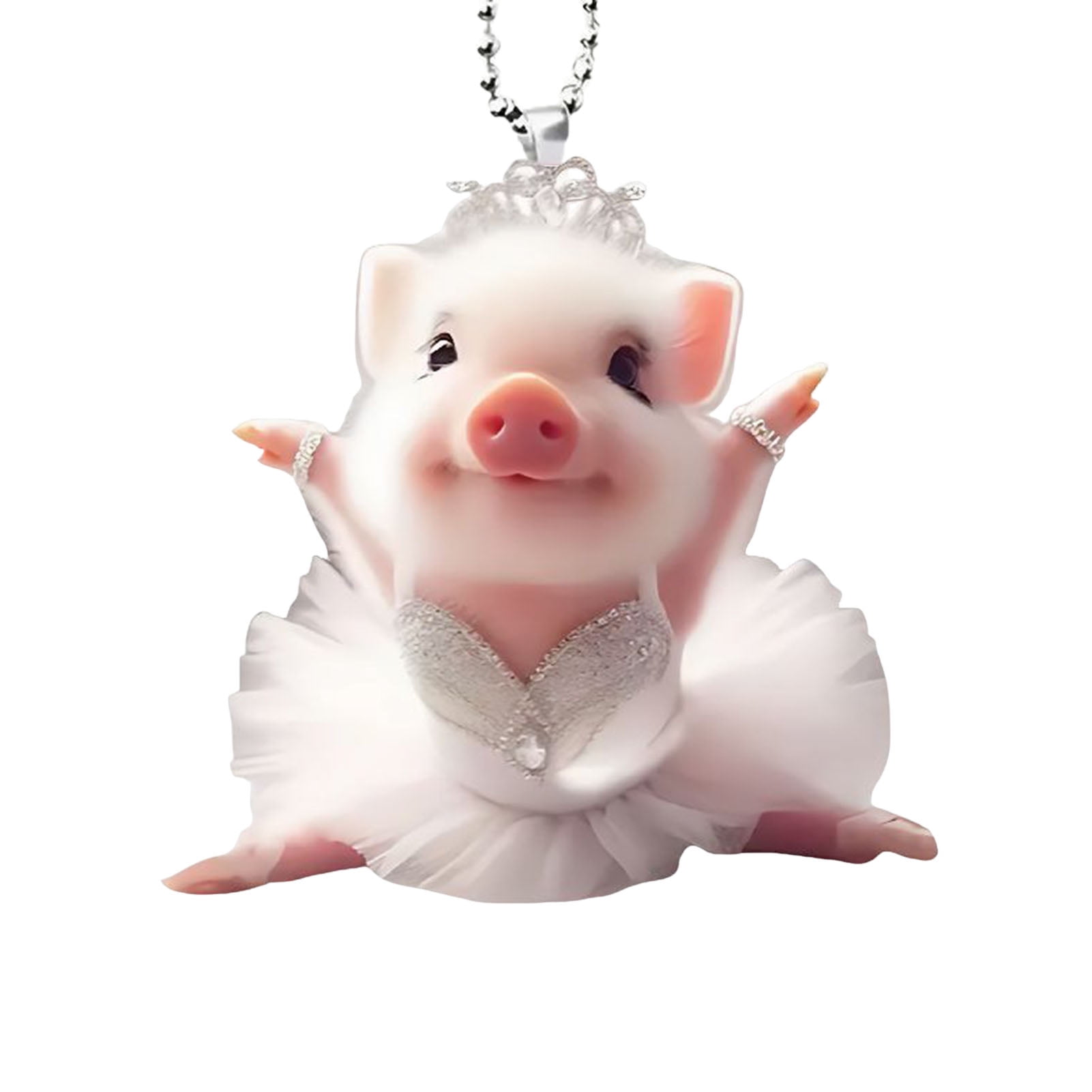 Andvari Acrylic Cartoon Pig Hanging Decoration with Bead Chain Car ...