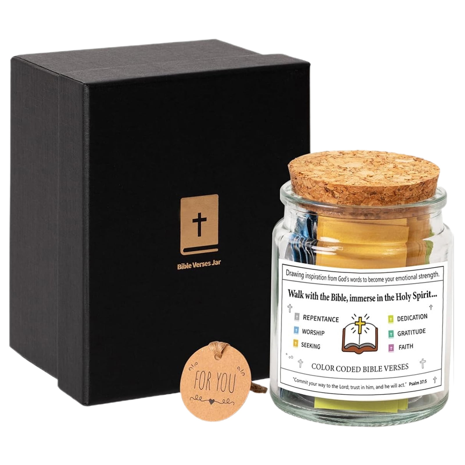 Andvari Bible Verse Glass Jar Mindfulness Gratitude Inspirational Bible ...