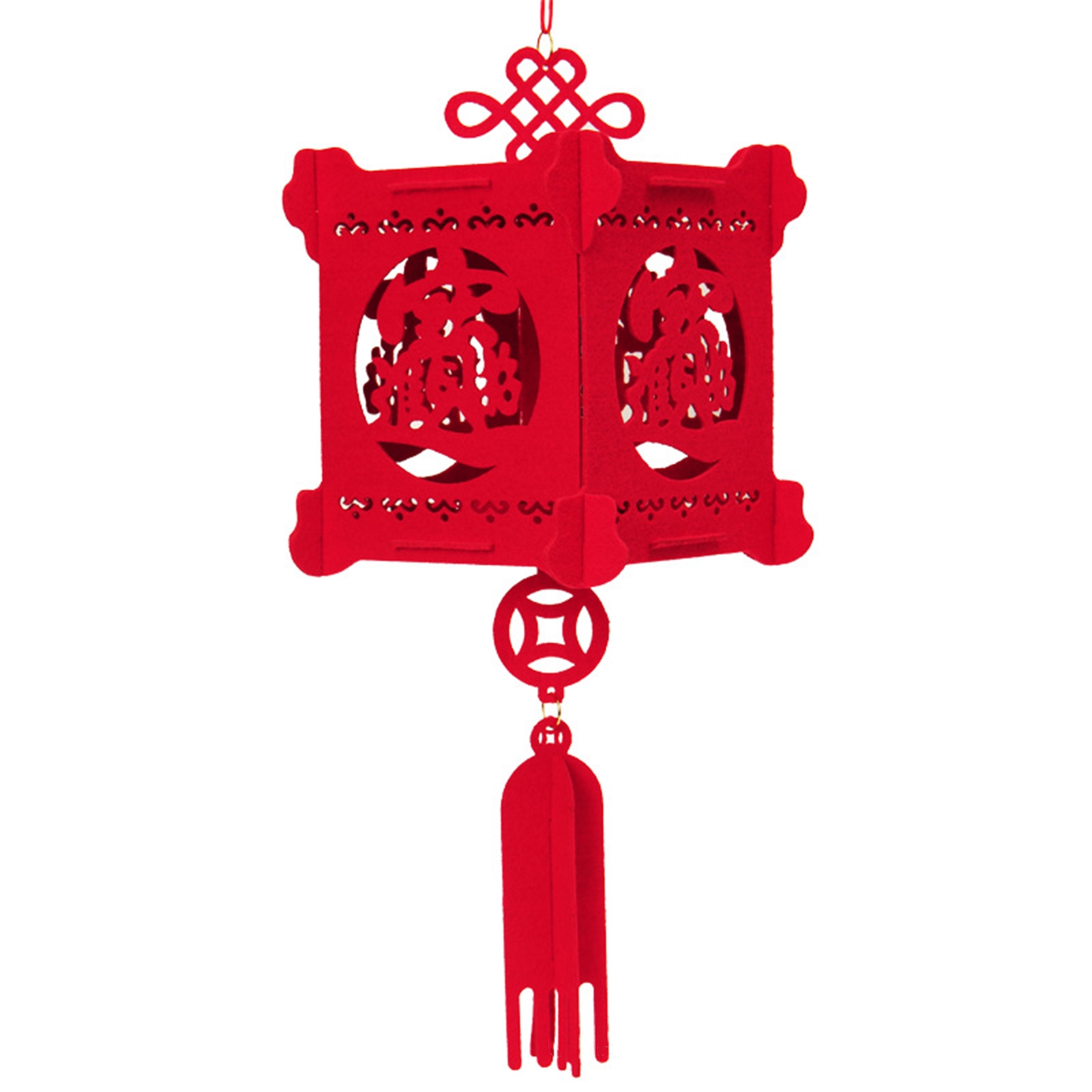 Andvari Chinese New Year Lantern Waterproof Red Lantern with Fu ...