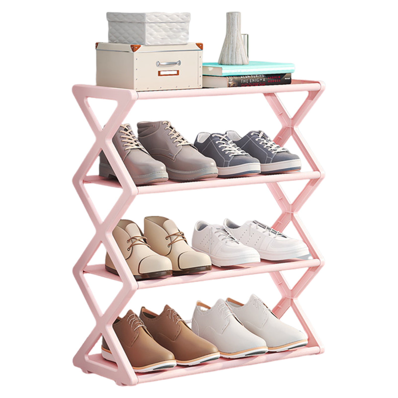 Andvari Compact Shoe Rack Detachable 4 Tiers Large Capacity Stable ...